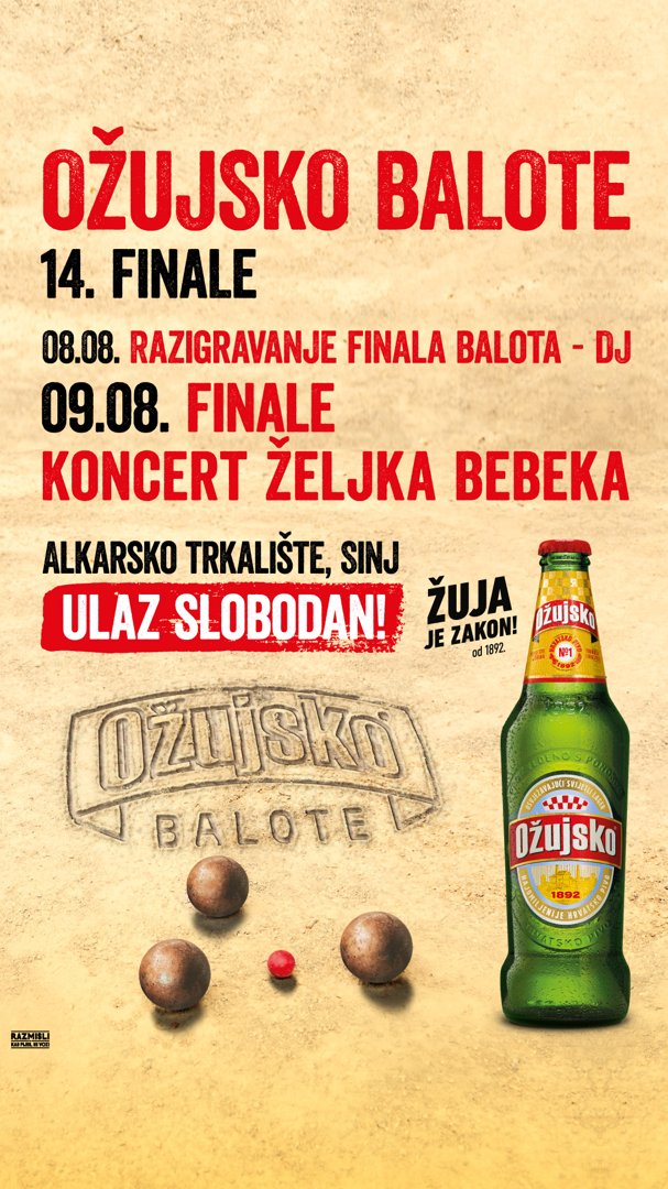 Ožujsko Balote 2025. u Sinju, u subotu koncert Željka Bebeka - Grad Sinj